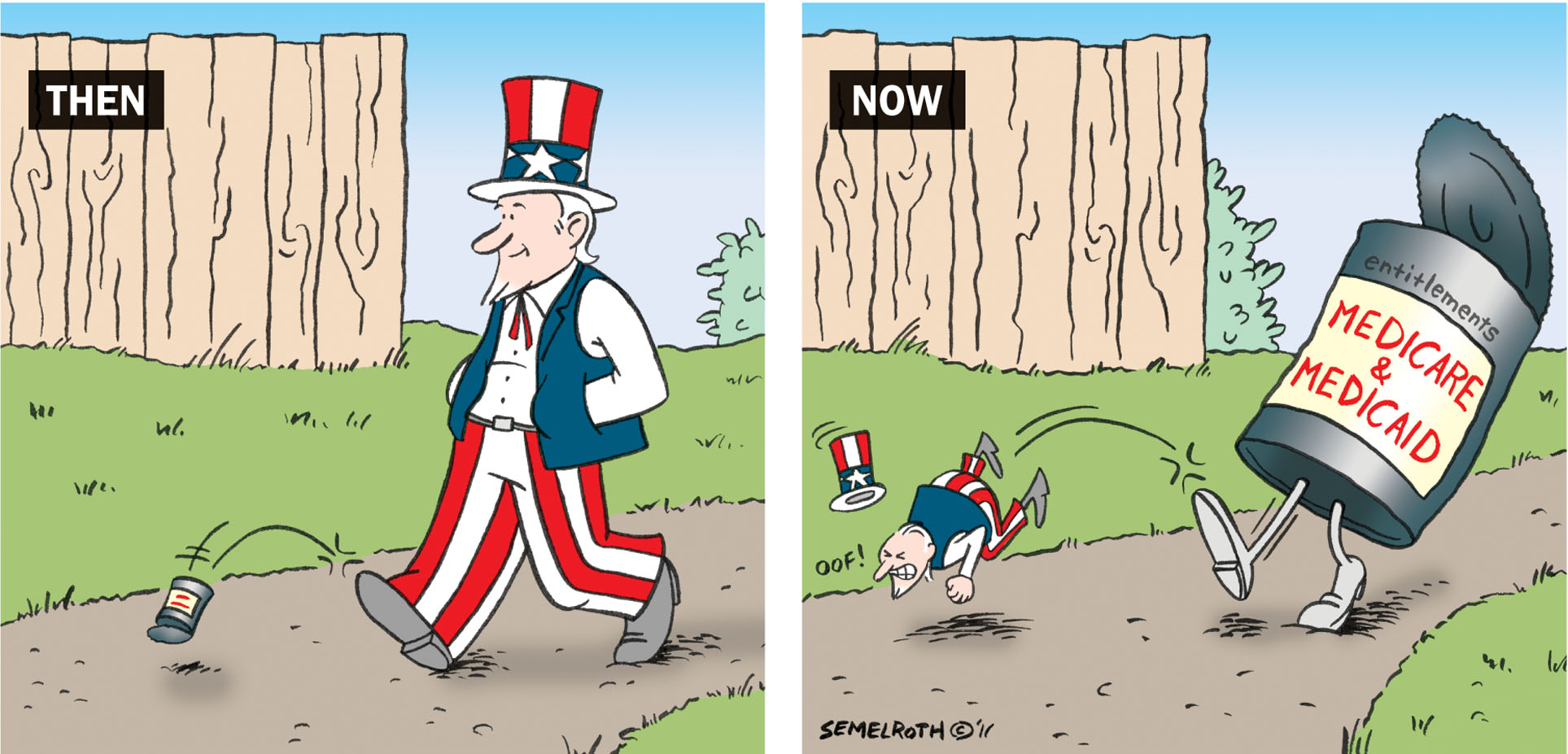 Cartoon 5/30: Medicare and Medicaid now kicking around Uncle Sam ...