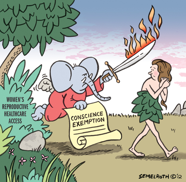 Cartoon: Conscience exemption | Modern Healthcare