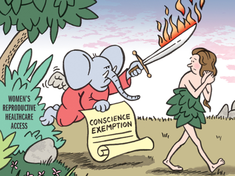 Cartoon: Conscience exemption